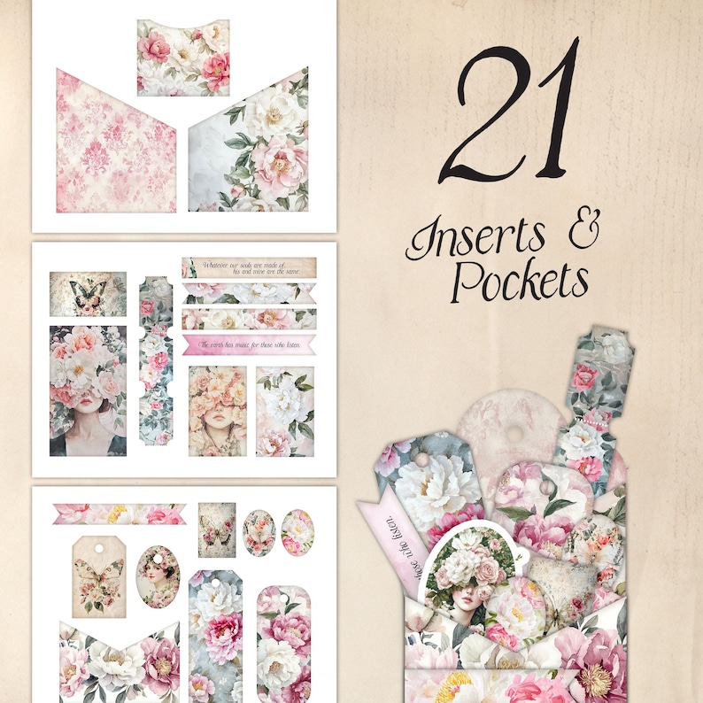 Loaded Tag Printable, Pink Vintage Shabby Chic Spring, Victorian ...