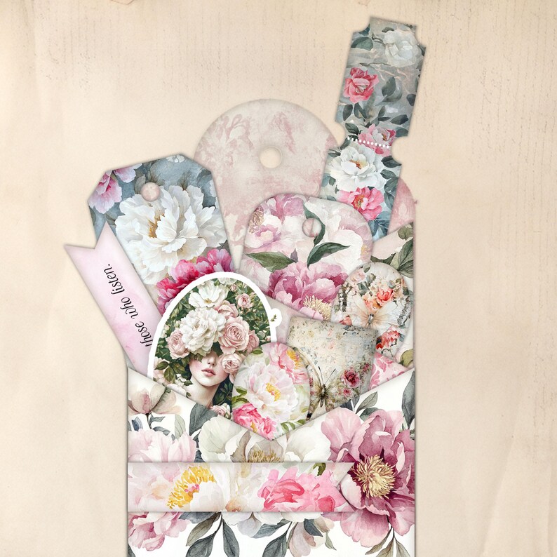 Loaded Tag Printable, Pink Vintage Shabby Chic Spring, Victorian ...