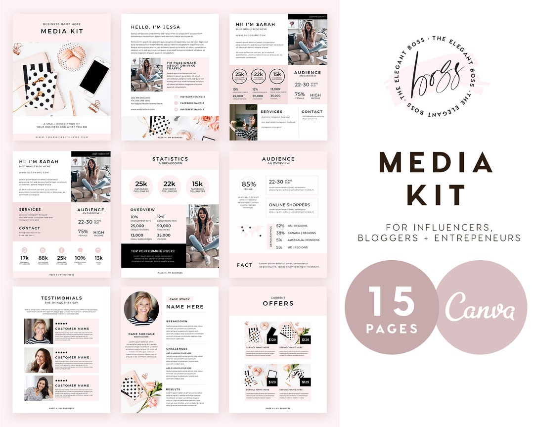Media Kit Canva Template INSTANT DOWNLOAD Influencer Media - Etsy