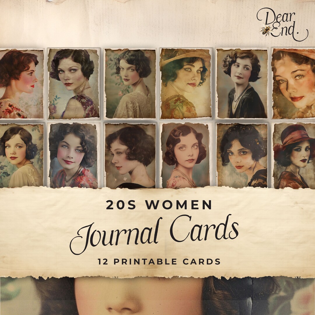 20s Women Junk Journal Ephemera Cards, 12 Cards, Glam Era Extras ...