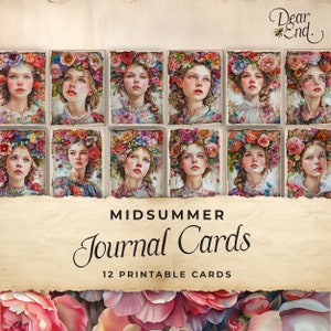 Junk Journal Kit "midsummer" - 98 Piece Floral Printable Papers, Tags ...