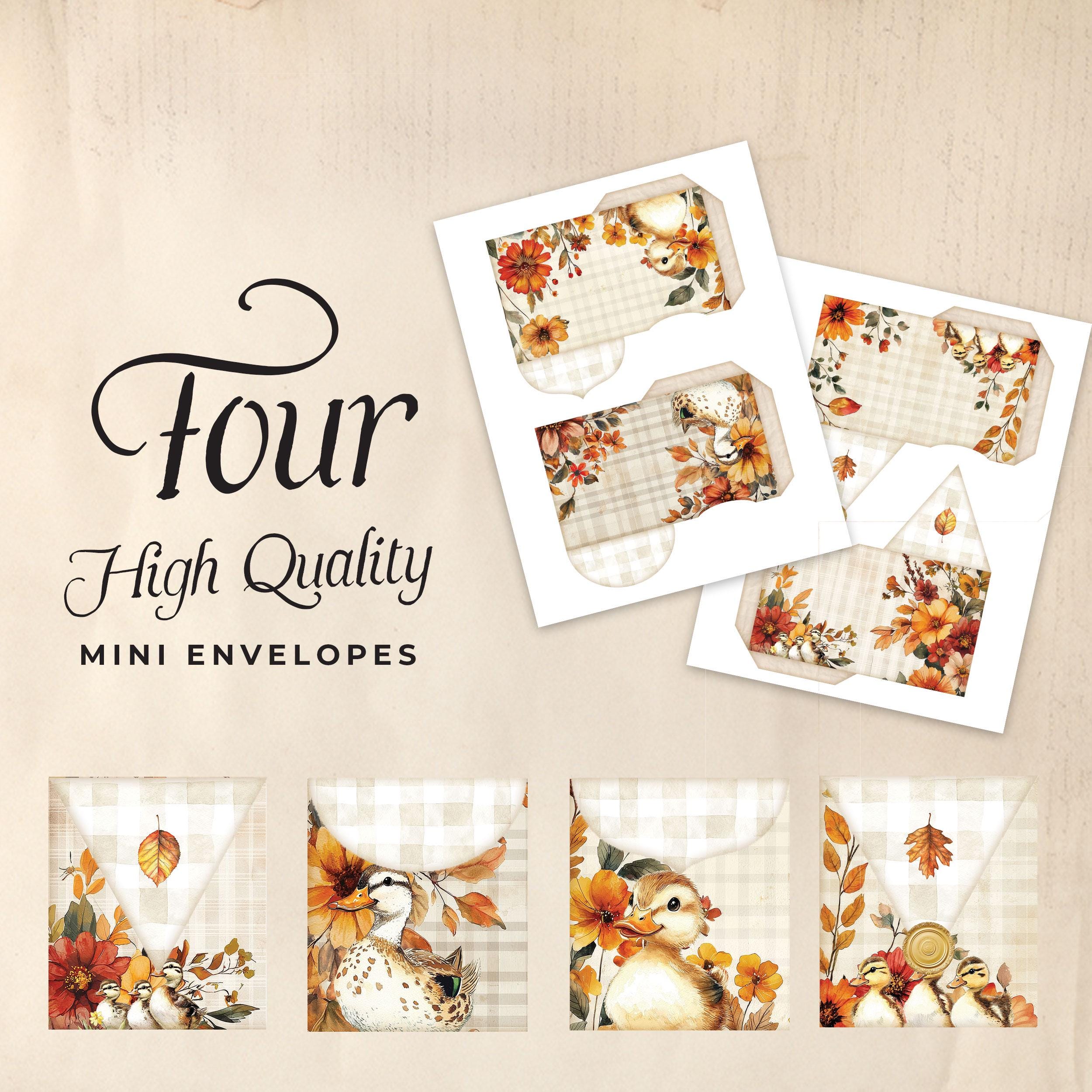 Autumn Ducks Junk Journal Tags & Mini Envelopes, Fall Extras Pack ...