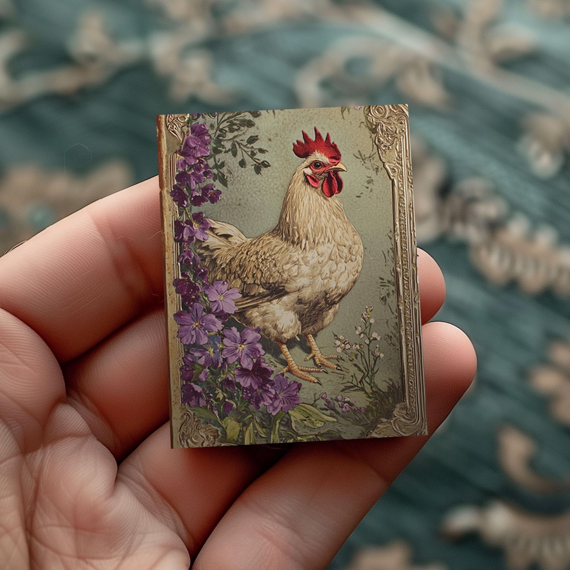 Printable Dollhouse Mini Book, Lilac Chickens, Junk Journal Digital ...