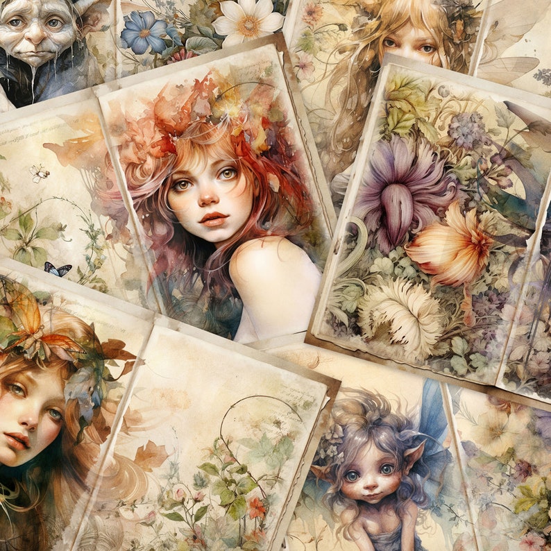 Forest Fairy Junk Journal Digital Paper, Fairies, 6 Digital Journal ...