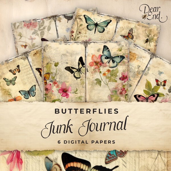 Pink Roses Junk Journal Digital Paper, Vintage Floral 6 Digital Journal ...