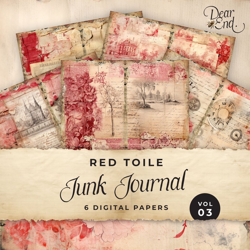 Red Toile Paper - Etsy