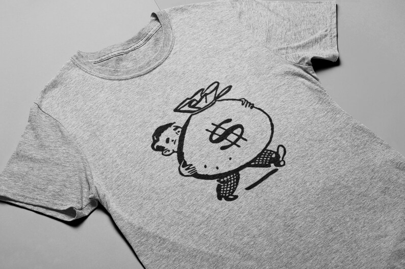 Big Bag of Money T Shirt Men Funny T Shirt Graphic T Shirt Men Tees for ...