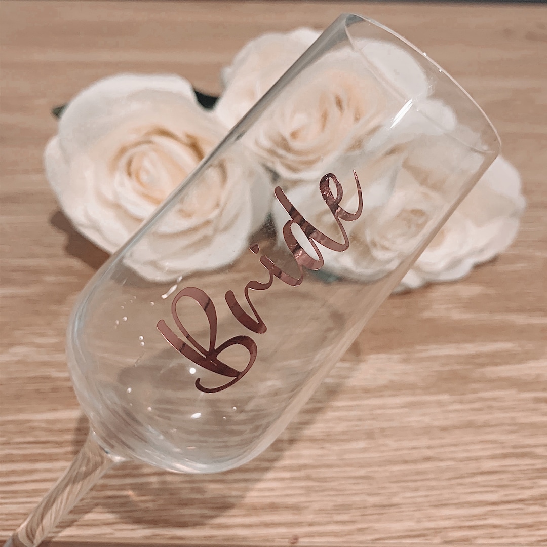 Custom Flute Label || LABEL ONLY || Wine Glass || Bride || Bridesmaid ...