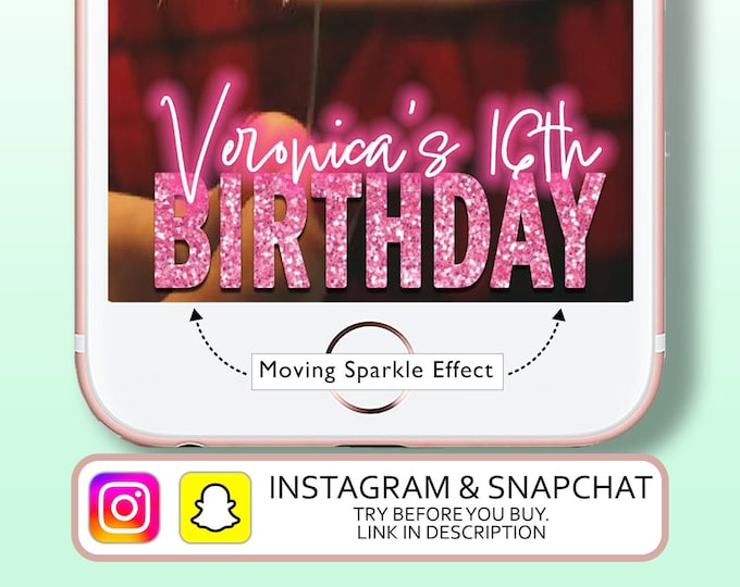Snapchat Lens and Instagram Effect, Blinking Glitter Birthday Filter ...