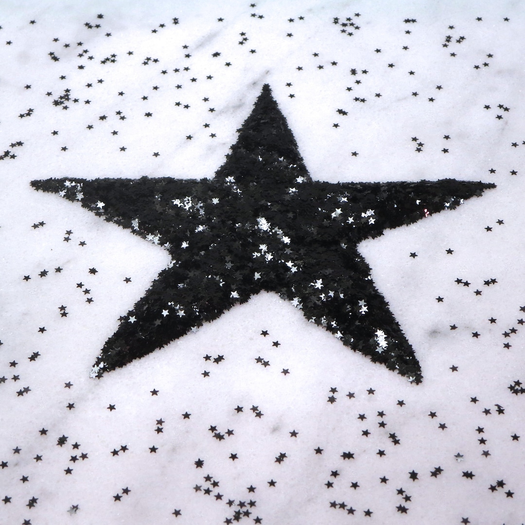 Pure Black or Holo Black Star Glitter | 3MM | Black | Star | Confetti ...
