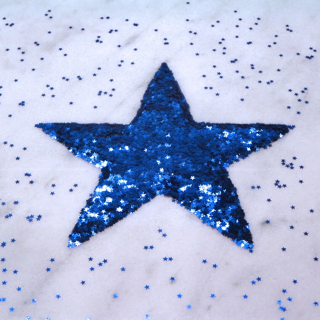 Metallic Blue Star Glitter | 3MM | Non-holo | Solvent Resistant | Slime ...