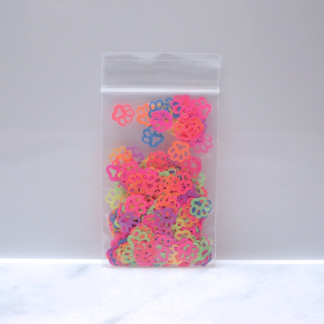 Neon Mixed Color Puppy Paw Glitter | Dog Paws | Paw Prints | Solvent ...