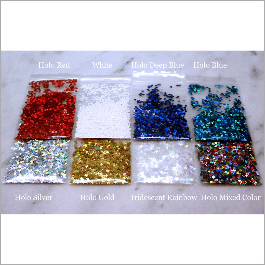 8 Laser Holographic Star Glitter | 3MM | 8 Colors to Choose | Holo ...