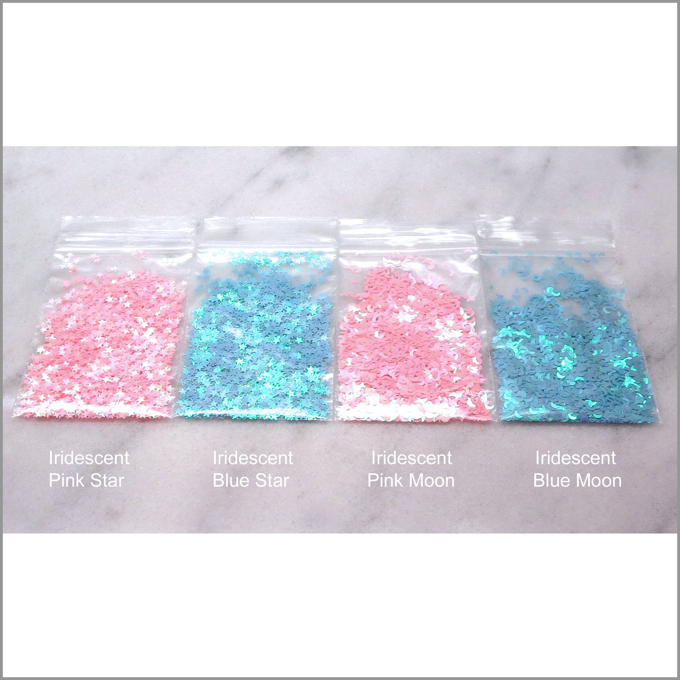 4-bag Iridescent STAR and MOON Glitter Sample Pack I and II ...