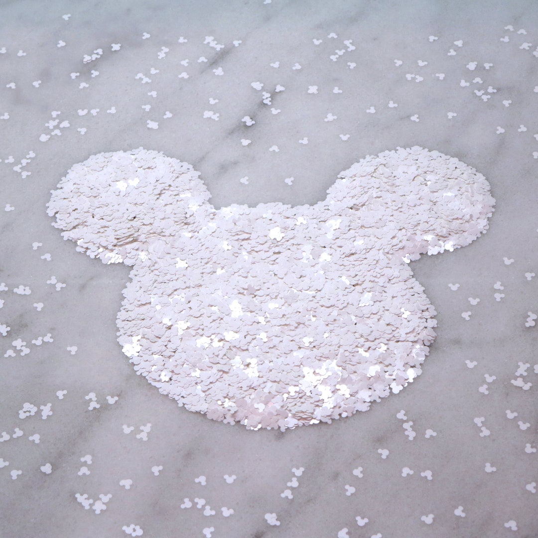 White MICKEY MOUSE Glitter | Mouse Head | White Mouse | Solvent ...