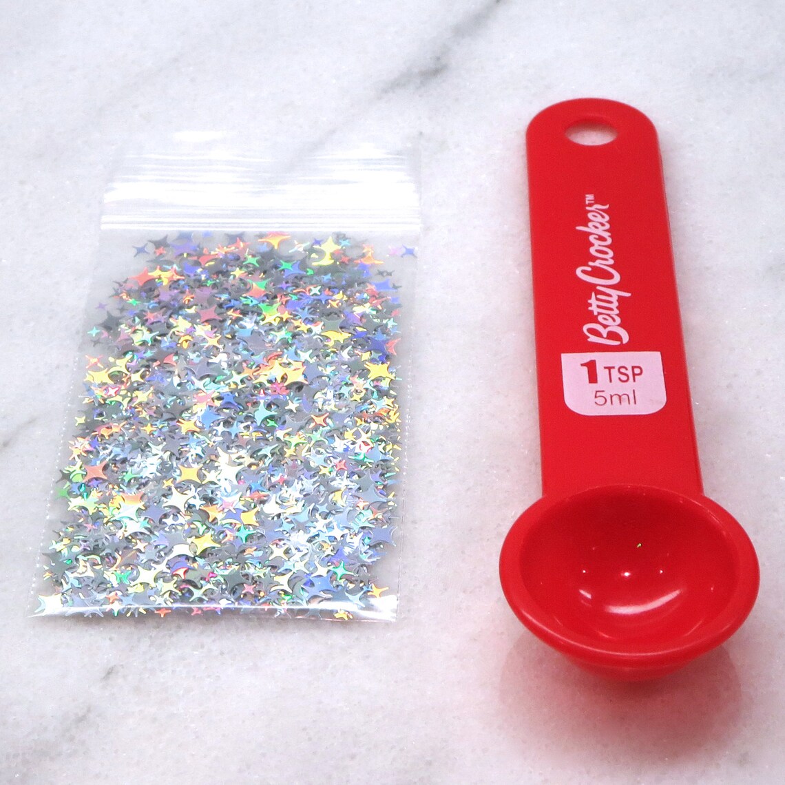 Holographic Silver Four Point Star Glitter Holo 2.5 MM 4 | Etsy