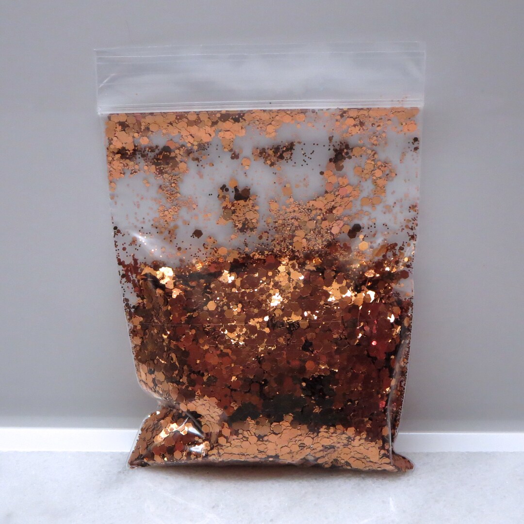 3-in-1 Small Chunky Mix Metallic Light Copper 0.4 MM 1MM 2MM Non Holo ...