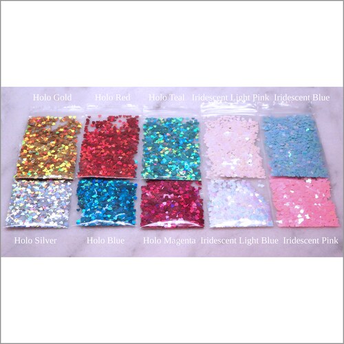 5-bag BIG Snowflake Glitter Sample Pack 9MM Holo Silver - Etsy