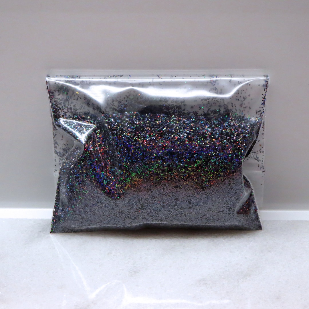 Extra Fine Holographic Sparkle Black Glitter | Holo | 0.4 MM | Rainbow ...