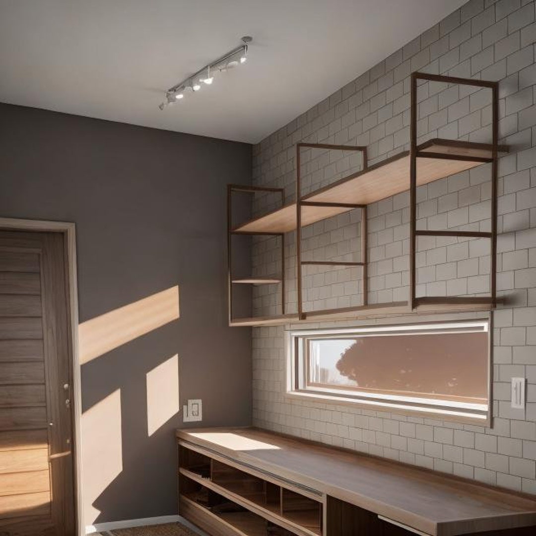 3 Steel Frames, Ceiling-mounted Floating Shelf Brackets, Any Size to ...