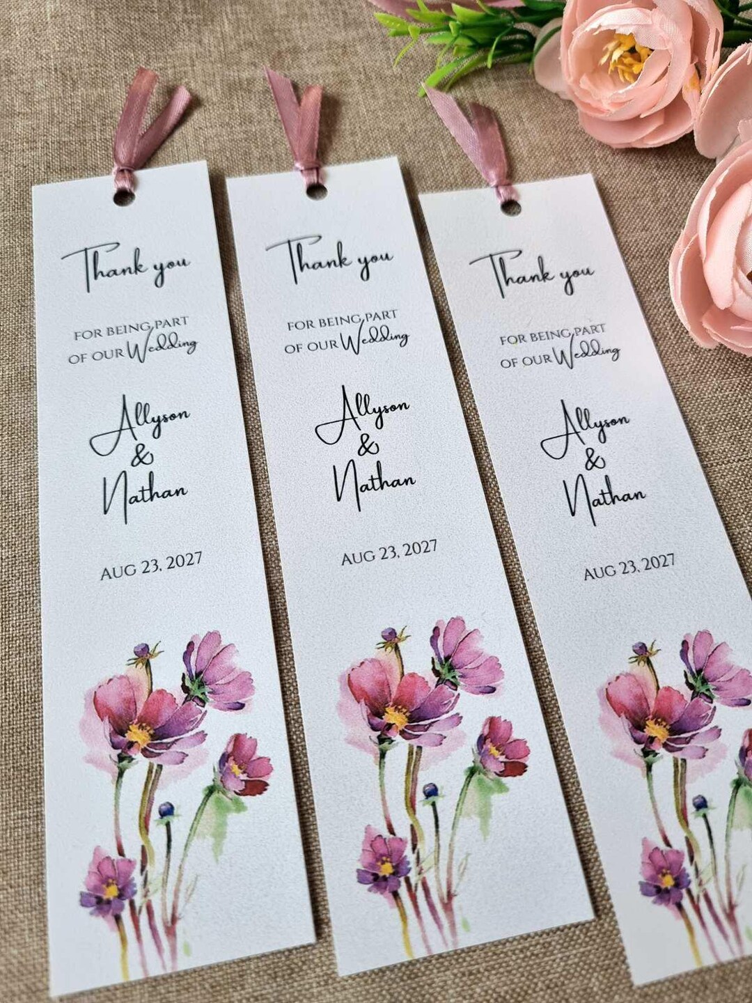 Personalized Bookmarks, Party Favours, Wedding Guest Gifts, Thank You ...