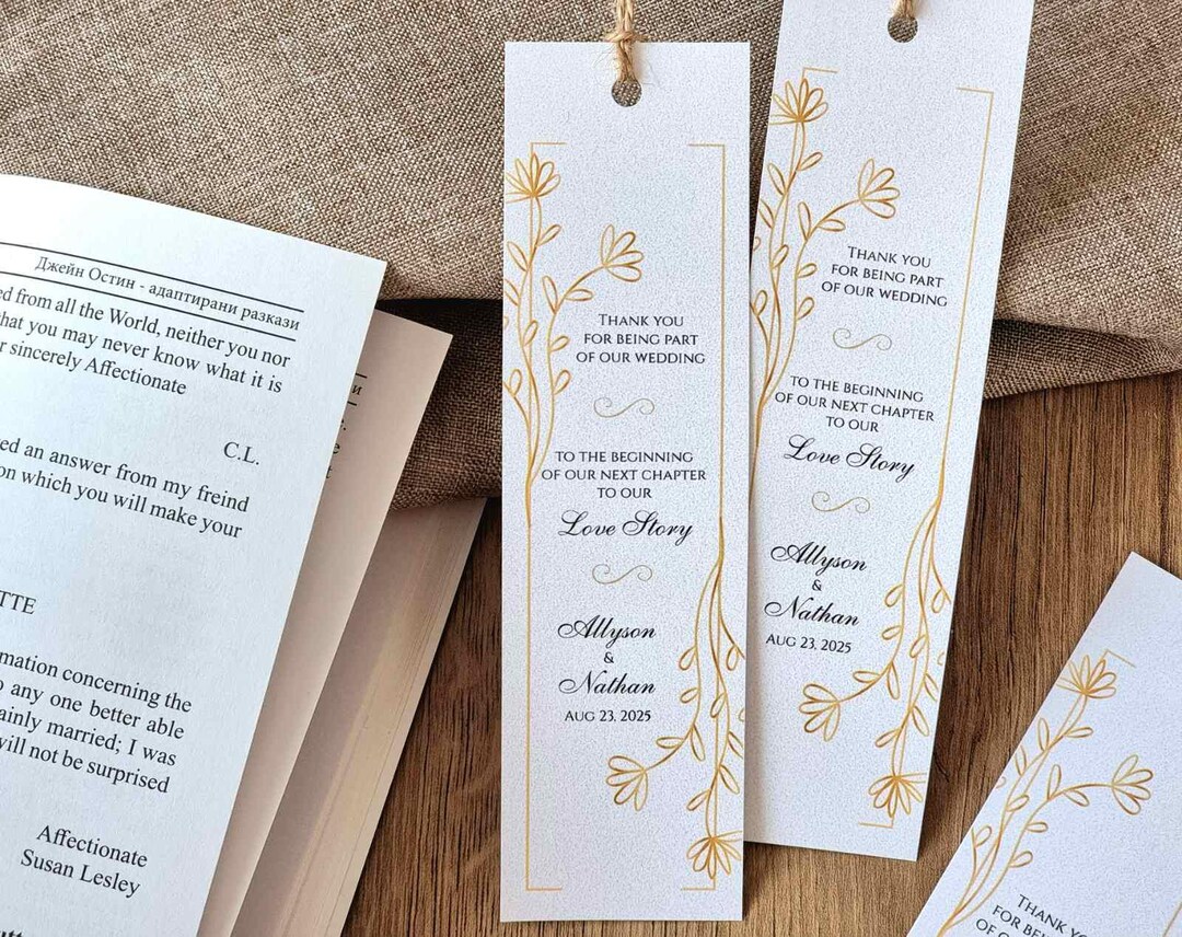 Personalized Wedding Bookmarks, Wedding Favors for Guests, Thank You ...