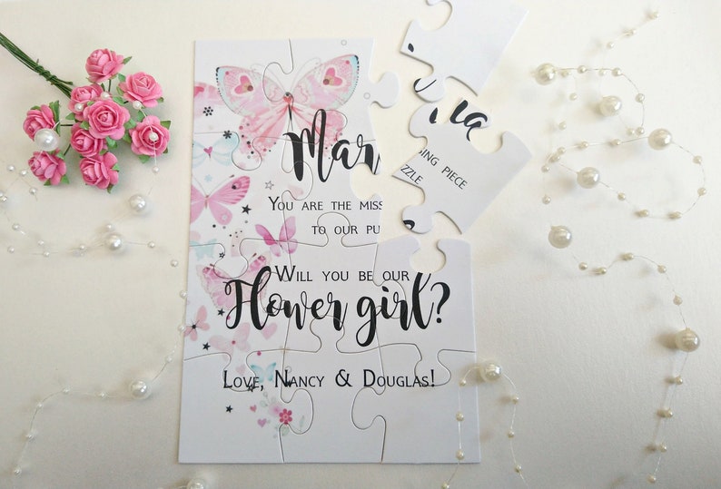 Flower Girl Proposal Card Personalized Proposal Puzzle Will | Etsy