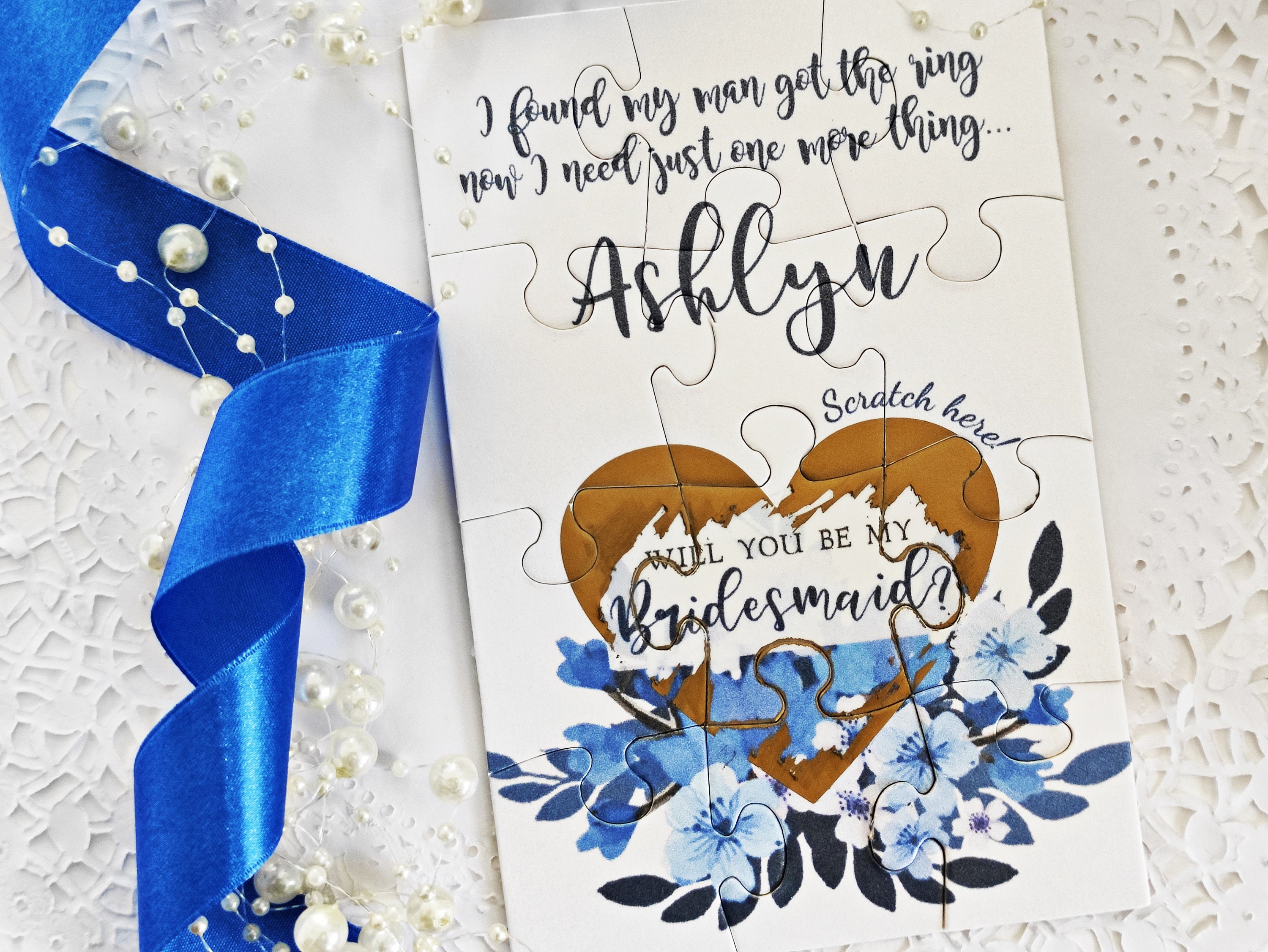 Will You Be My Bridesmaid Bridesmaid Proposal Card Scratch | Etsy