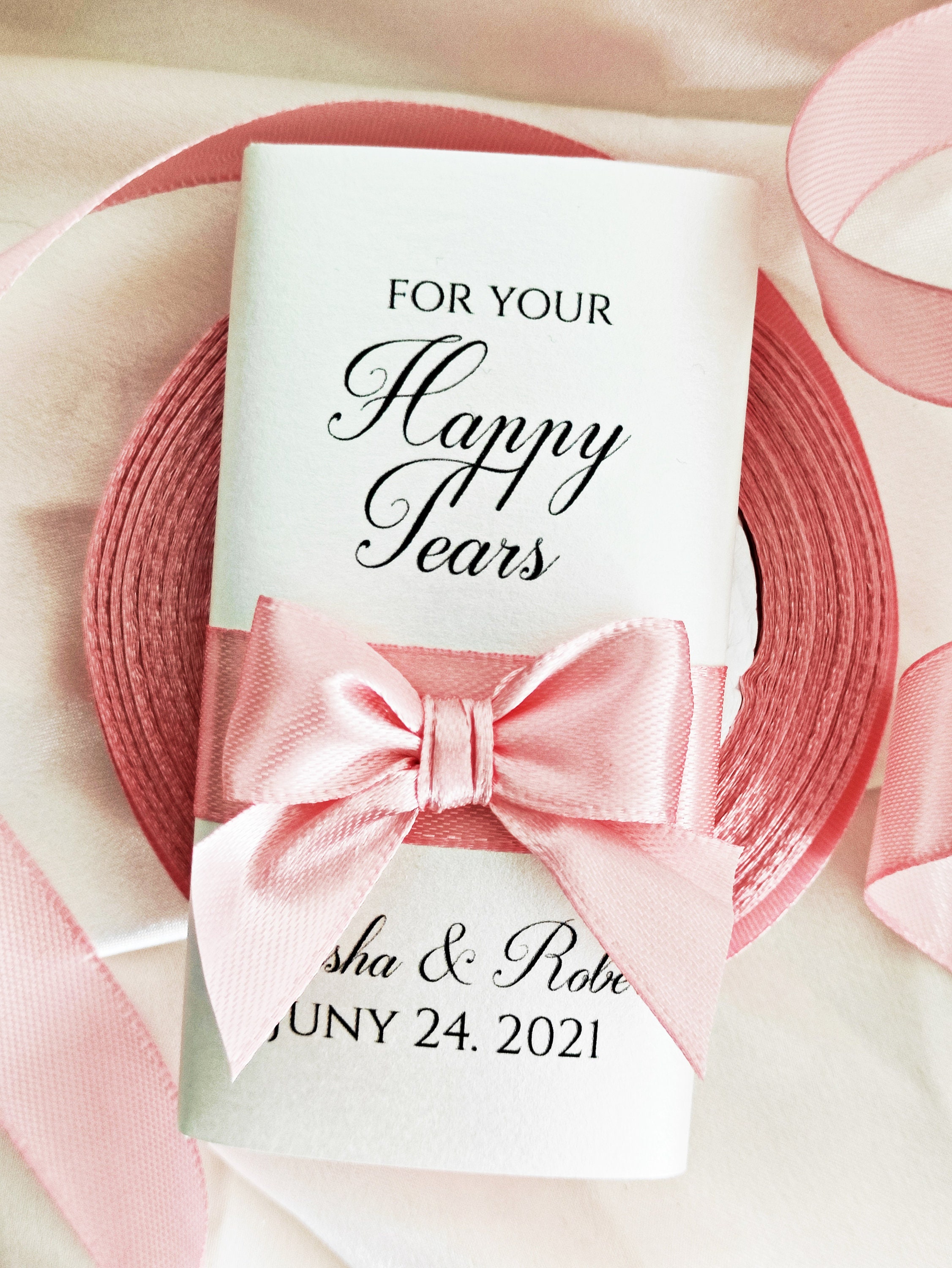 Wedding Favors for Guests Coral Ribbon Elegant Personalized - Etsy