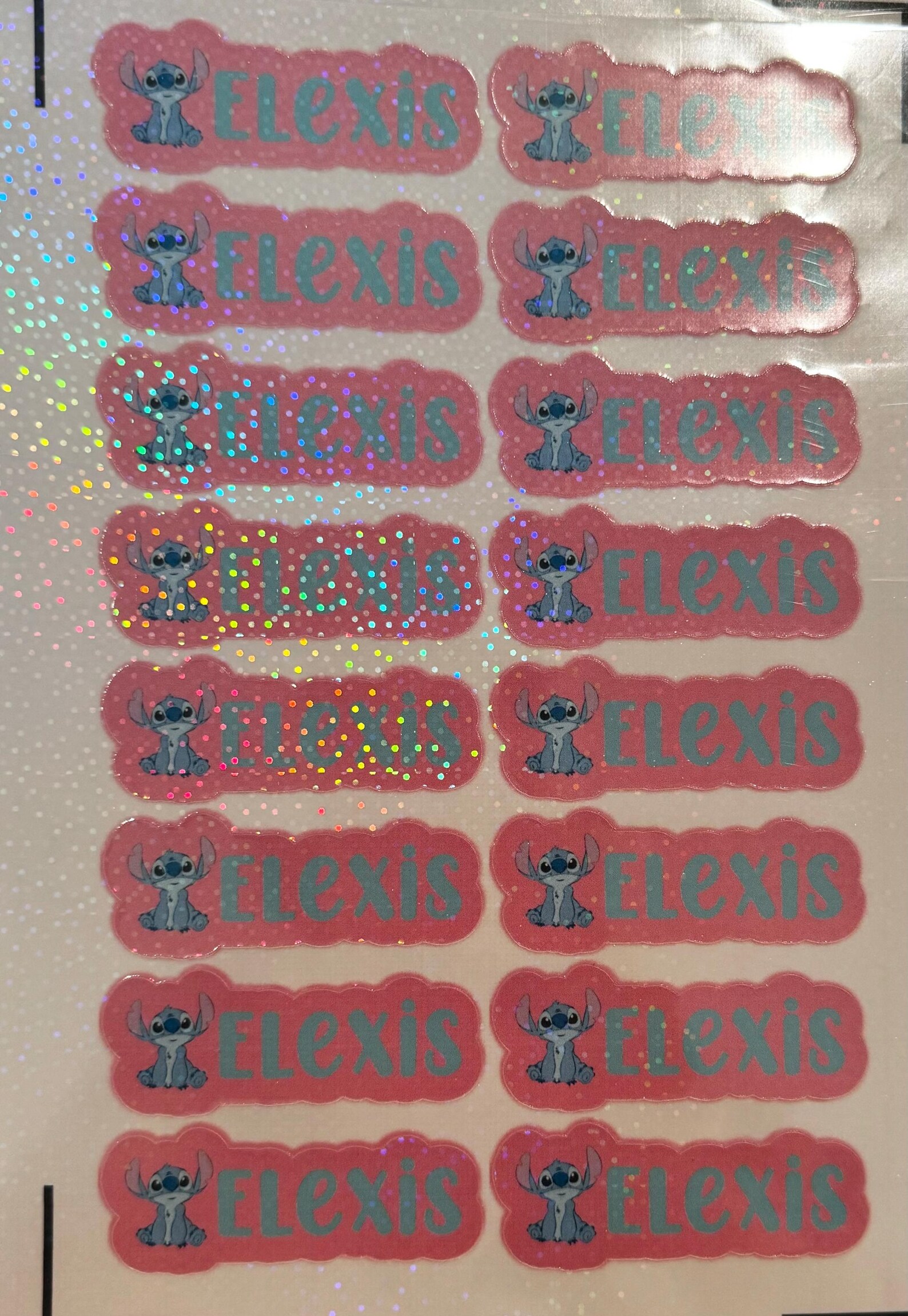 Holographic Name Stickers ANY CHARACTER, Waterproof Name Labels - Etsy
