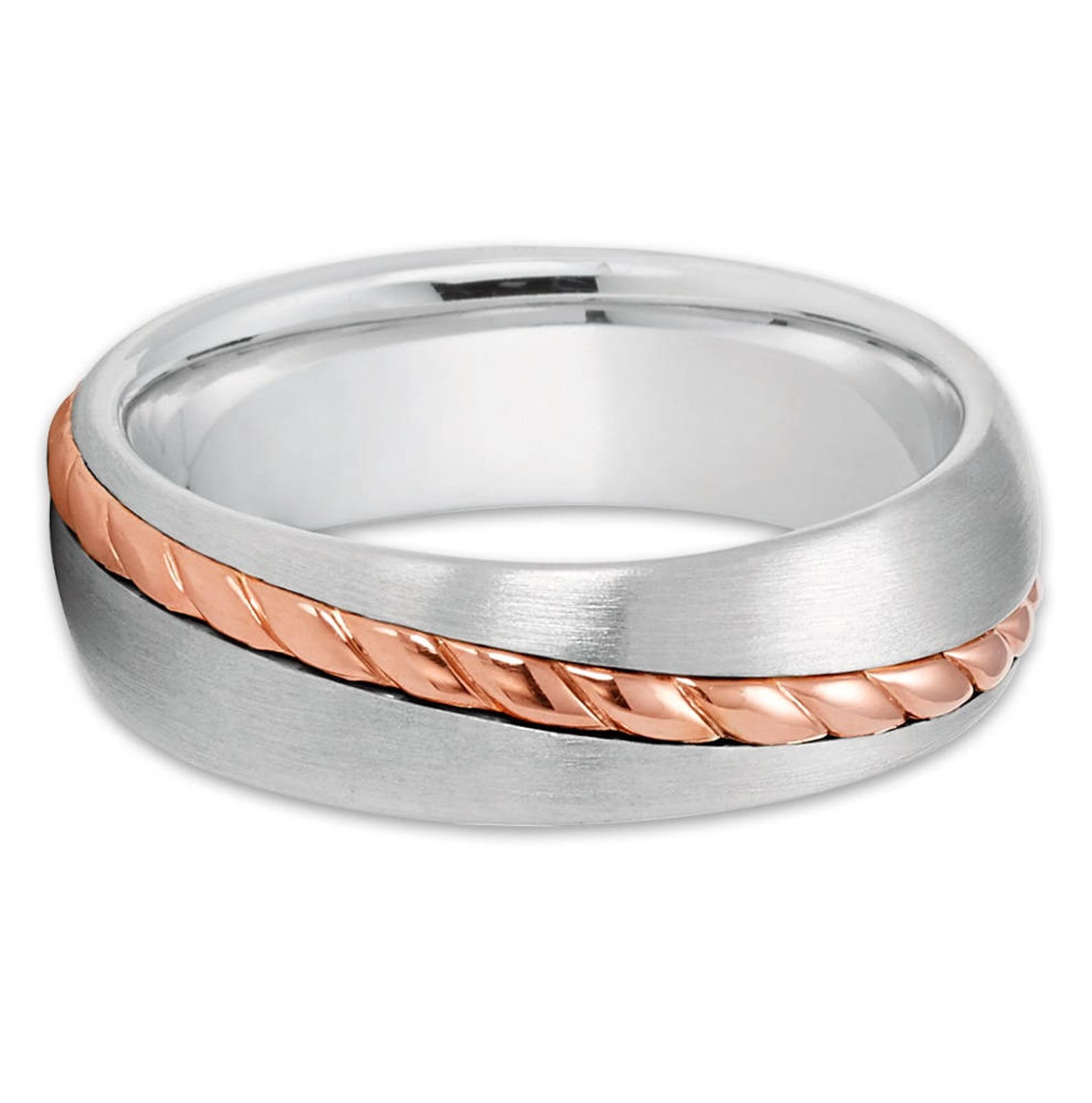 Rose Gold Wedding Band Braid Rose Gold Ring 14k Wedding Band - Etsy