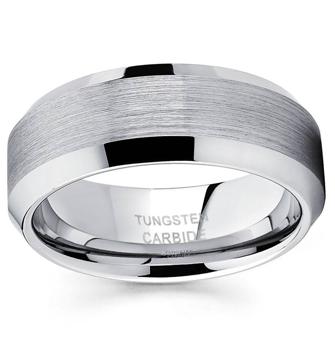 Silver Tungsten Wedding Bandsilver Tungsten Ringmen & - Etsy
