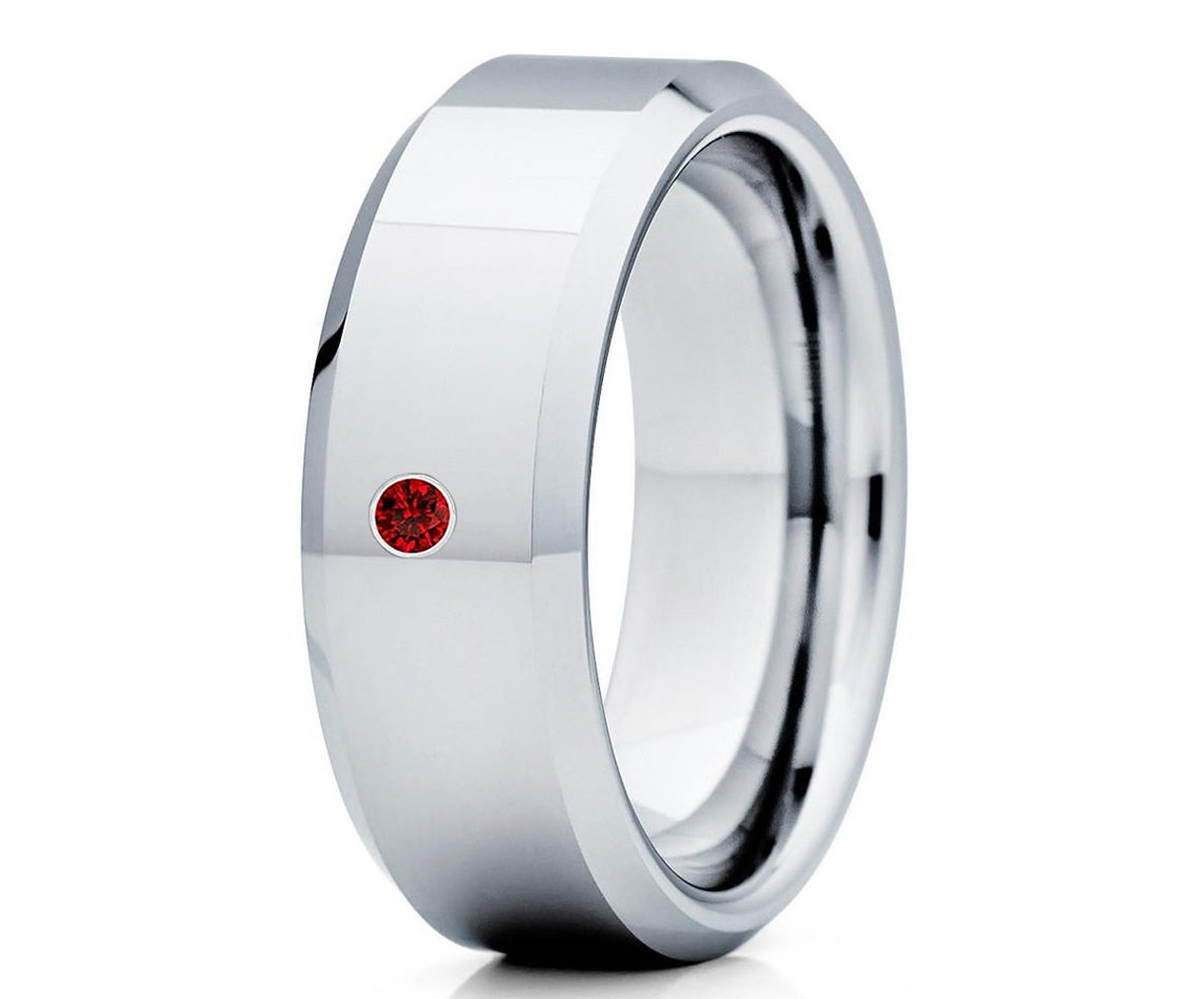 Ruby Wedding Ringruby Tungsten Wedding Ringanniversary - Etsy