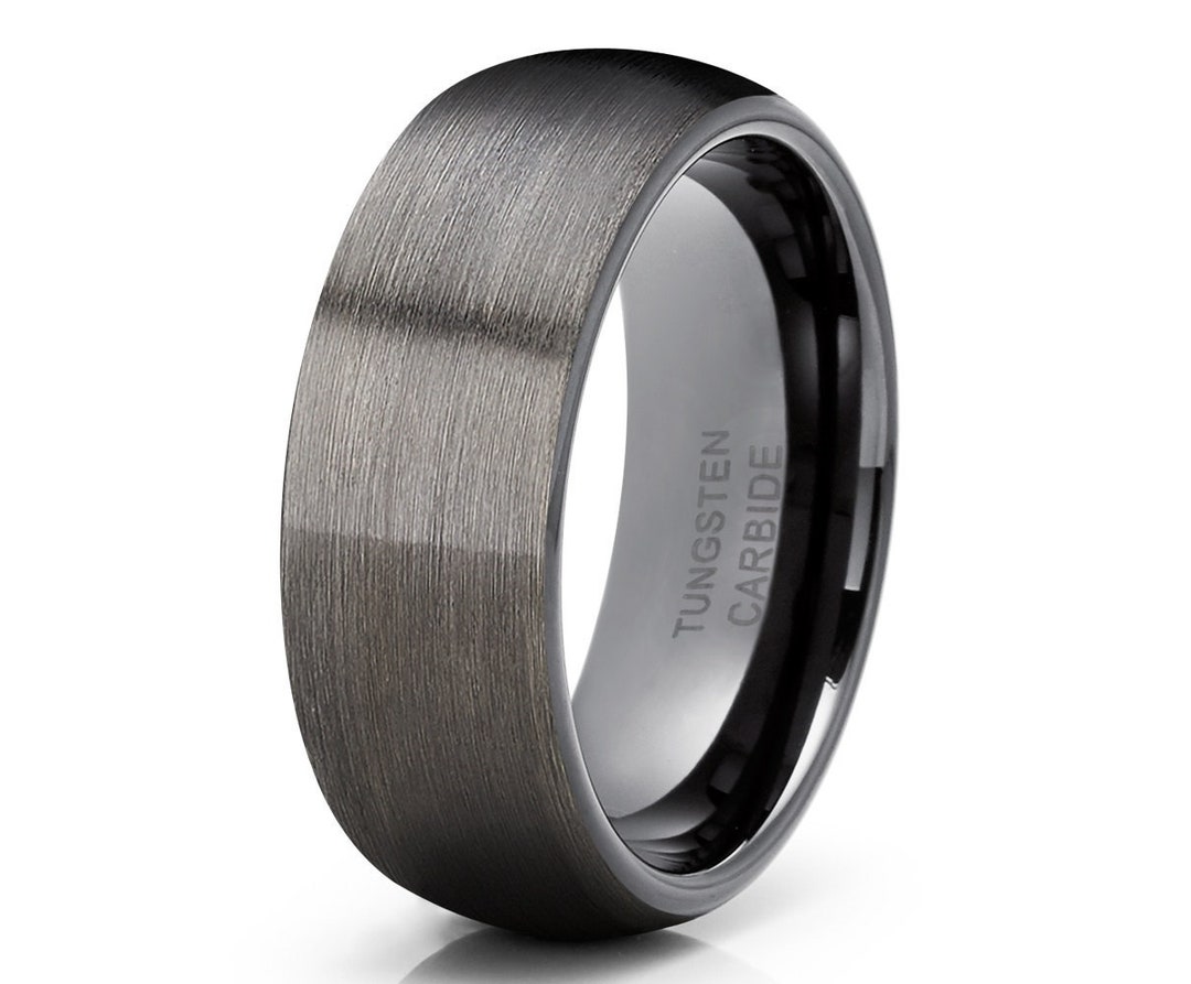 Gunmetal Tungsten Wedding Ring,gunmetal Tungsten Wedding Band,black ...