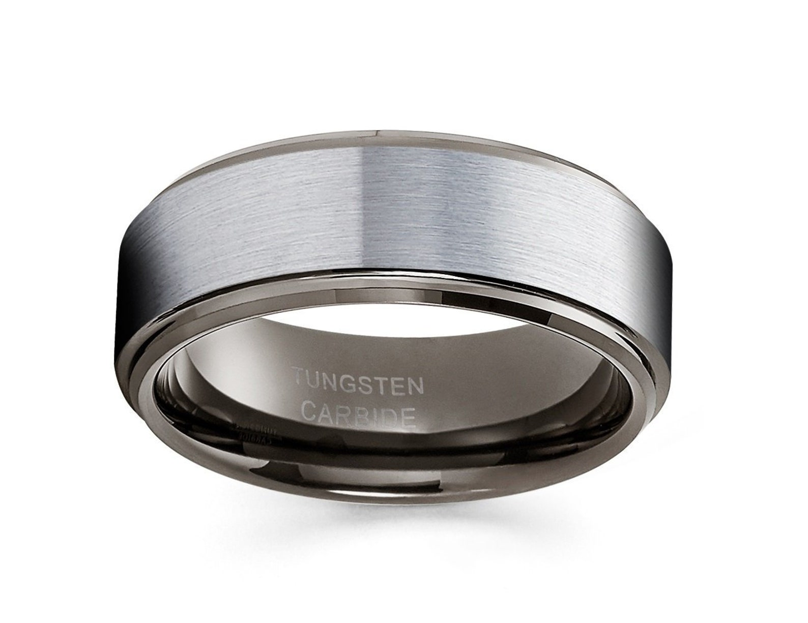 Gunmetal Tungsten Ring Gray, Gunmetal Tungsten Wedding Band, Men or ...