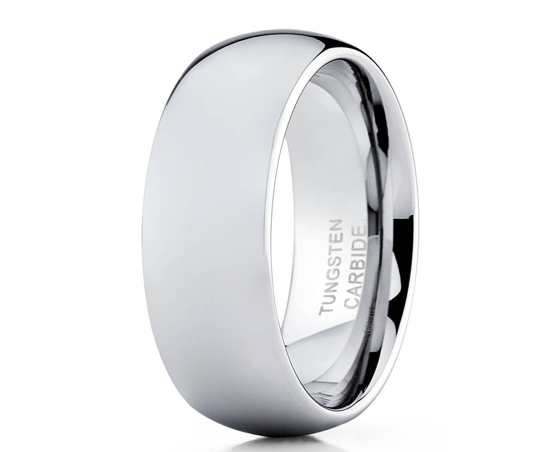 Silver Tungsten Wedding Band,tungsten Wedding Ring,men & Women,tungsten ...