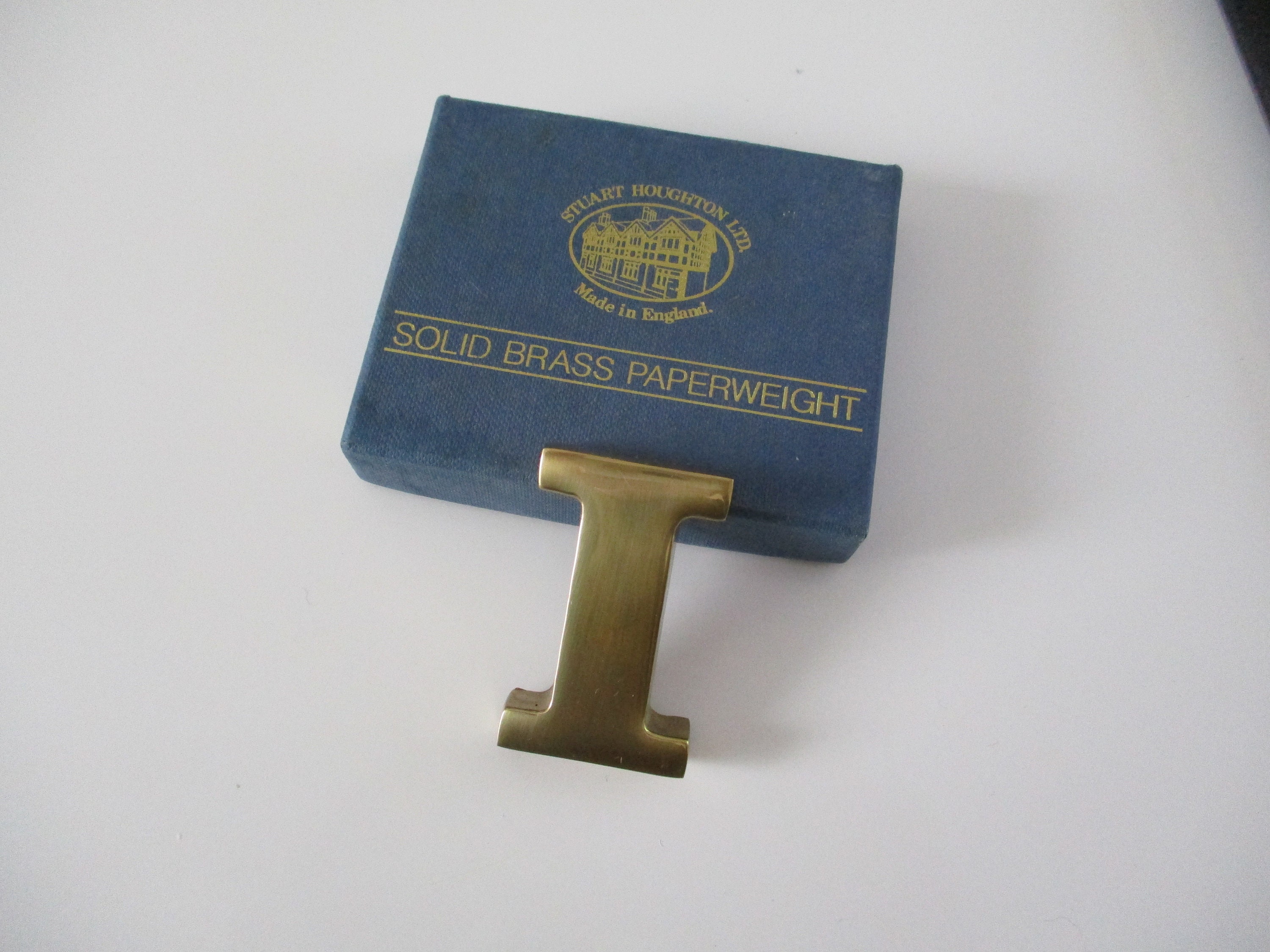 Vintage Stuart Houghton Brass Paperweight Letter I Made in - Etsy