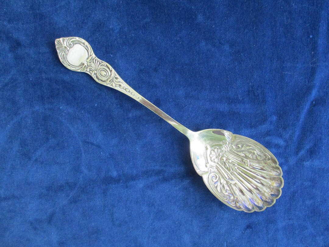 Antique EPNS Berry Spoon, Silver Plate, English, Shell/foliage Design ...