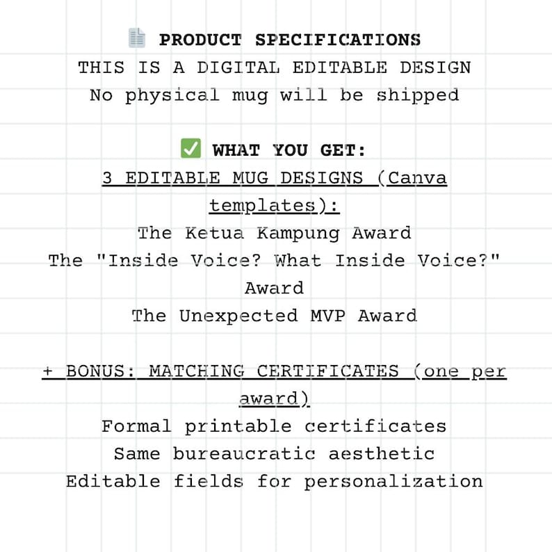 Funny Team Building Awards - Editable Mug & Certificate Templates ...