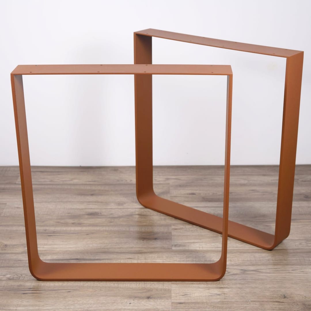 Metal Bent Desk Legs, Steel Dining Table Legs (set of 2),industrial ...