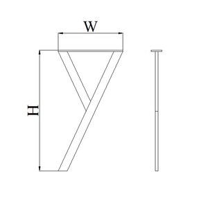 Y Shape Bench Legs, Coffee Table Legs, Raw Steel, Bench Legs, Set of 4 ...