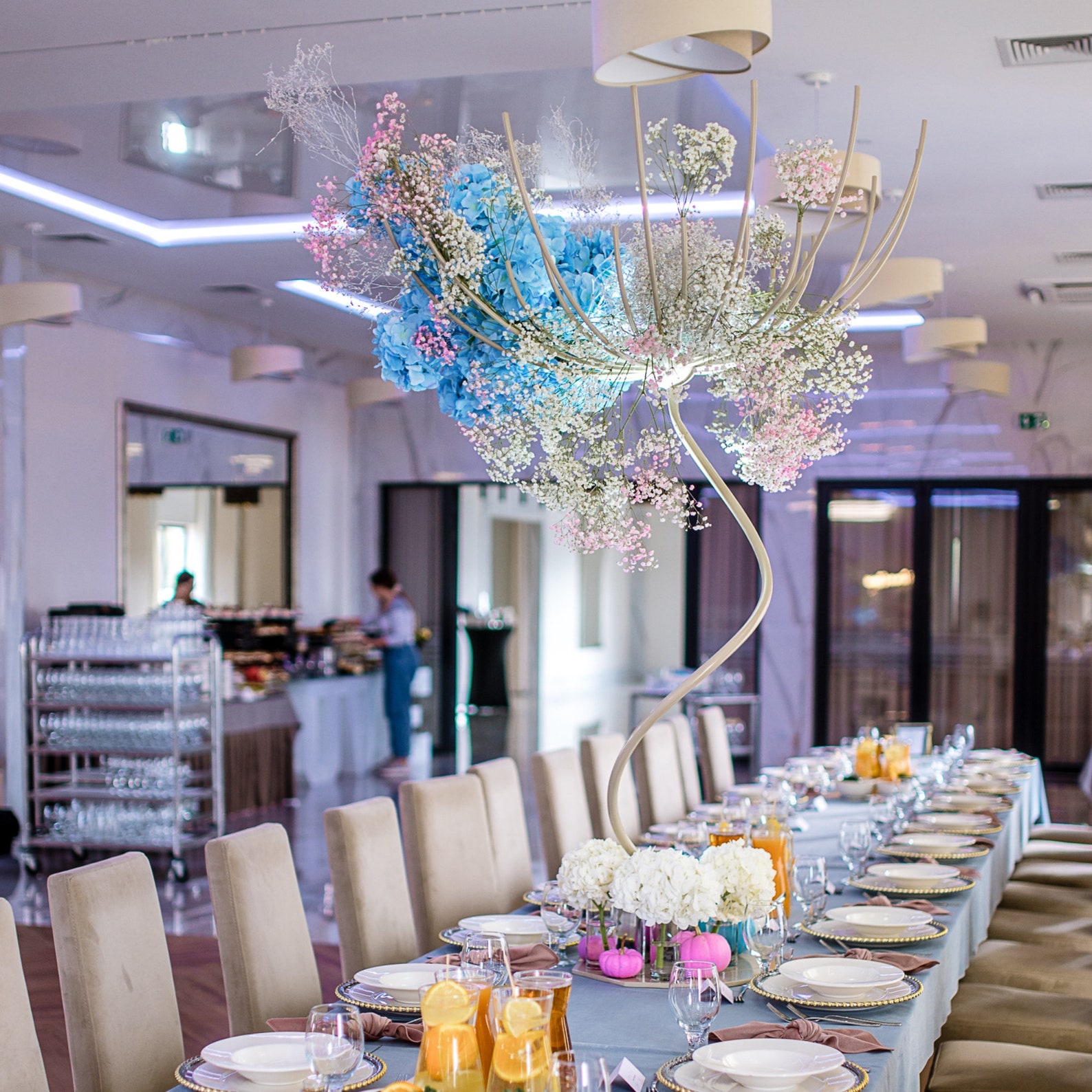 5 Ft Gorgeous Floral Table Decorations, Free Standing Metal Tree, Metal ...