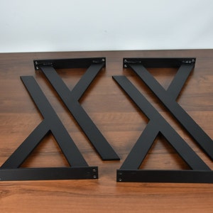 Y Shape Bench Legs, Coffee Table Legs, Raw Steel, Bench Legs, Set of 4 ...