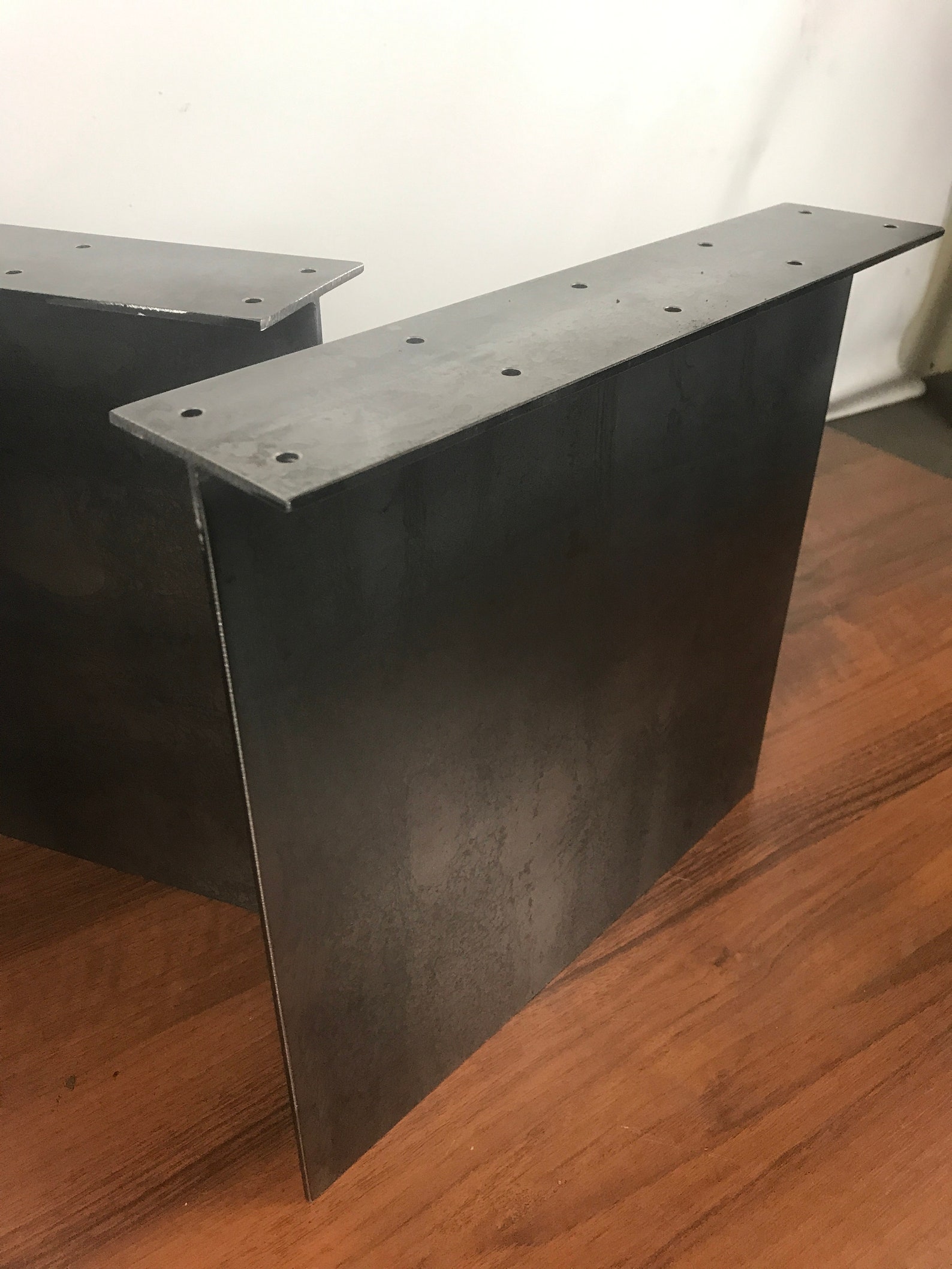 Steel Plate Legs, Coffee, Plate Table Legs, Bench Legs, Set of 2 Steel ...