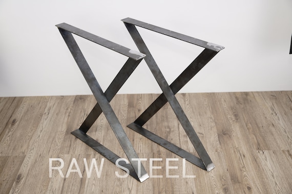 Raw steel table legs store