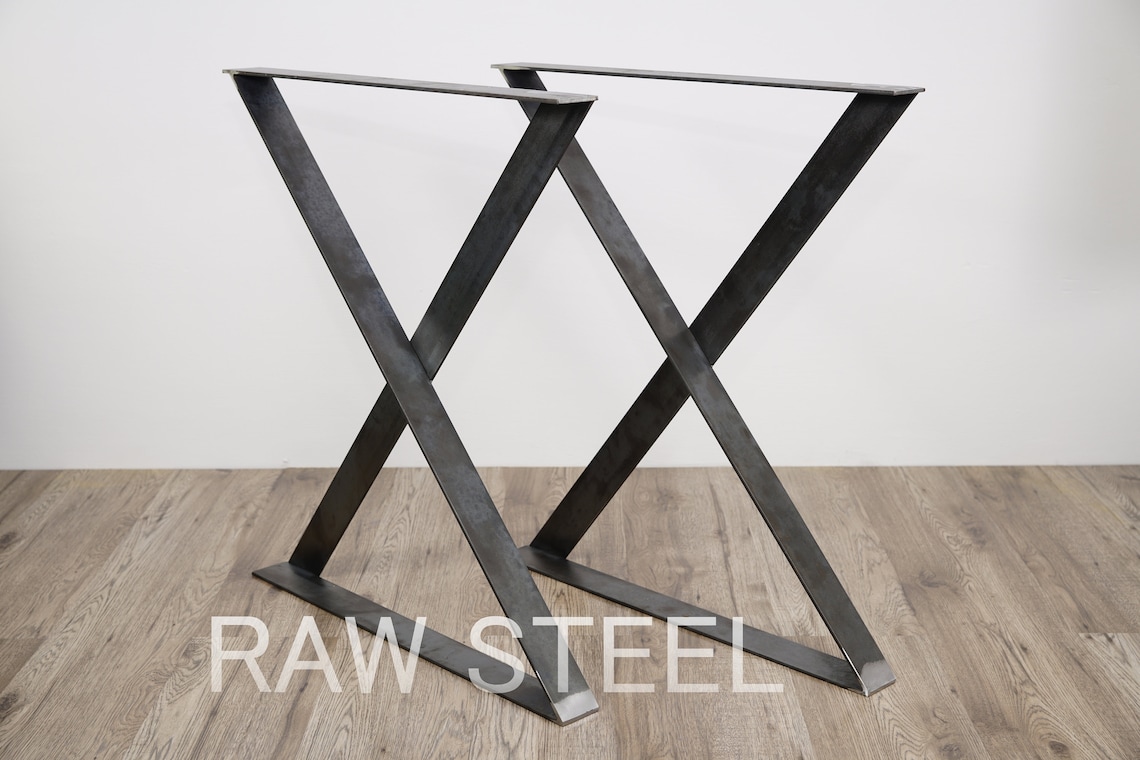 Modern Desk Legs Set2 Steel Table Legs X Metal Dining | Etsy