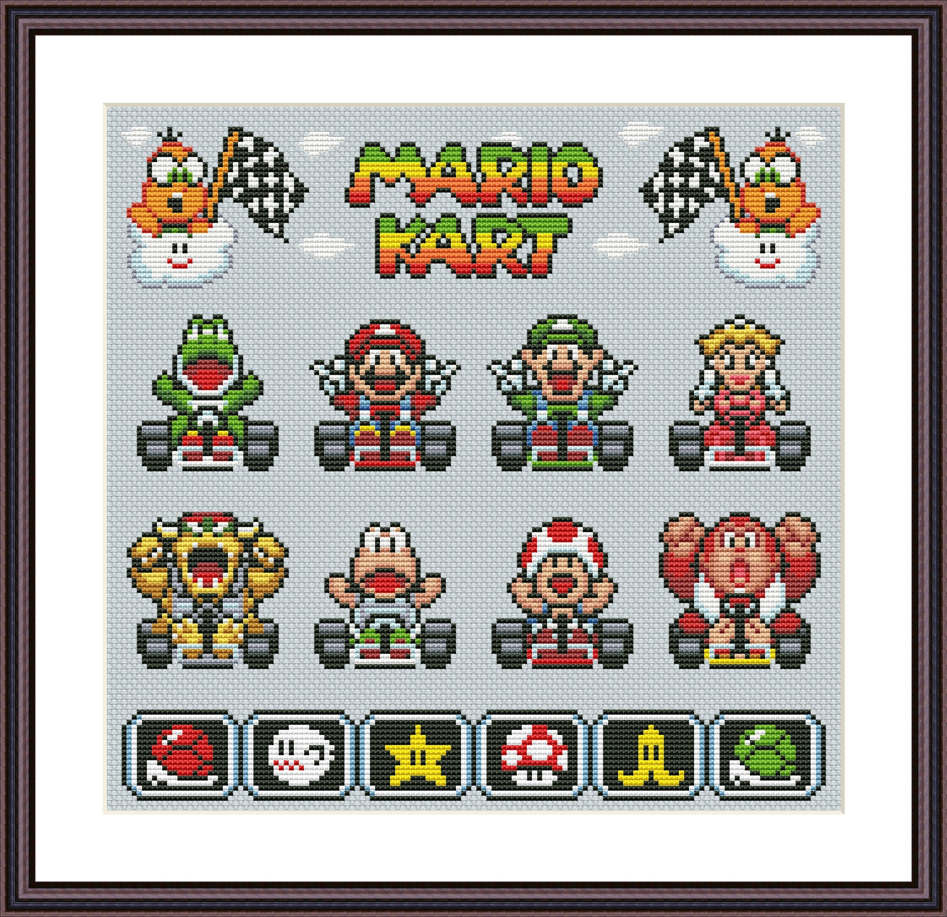 Super Mario Kart Cross Stitch Pattern PDF Instant Download Video Game ...