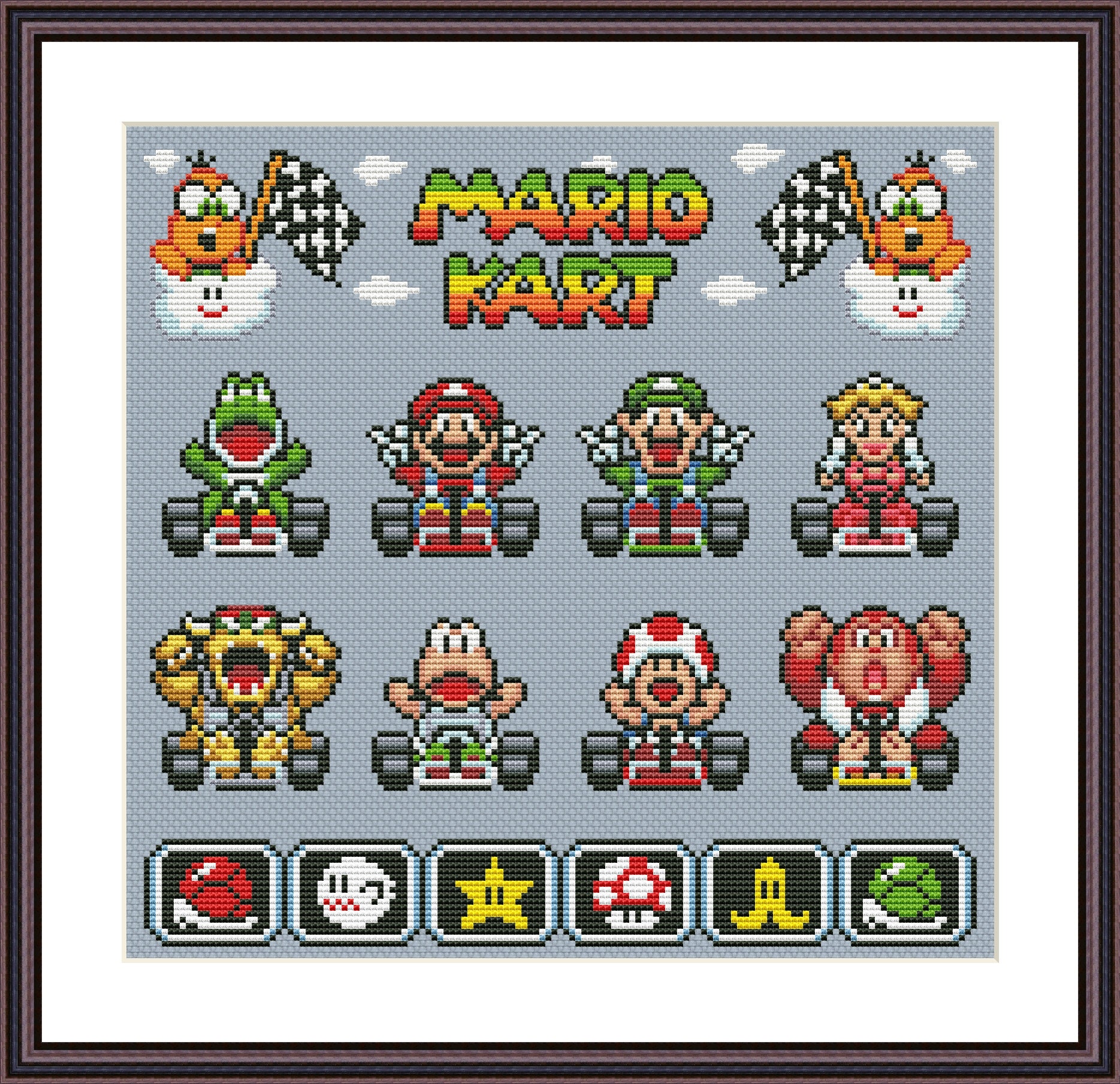 Super Mario Kart Cross Stitch Pattern PDF Instant Download Video Game ...