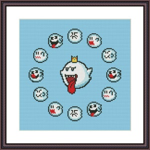 King Boo Cross Stitch Pattern PDF - Super Mario Cross Stitch Pattern ...