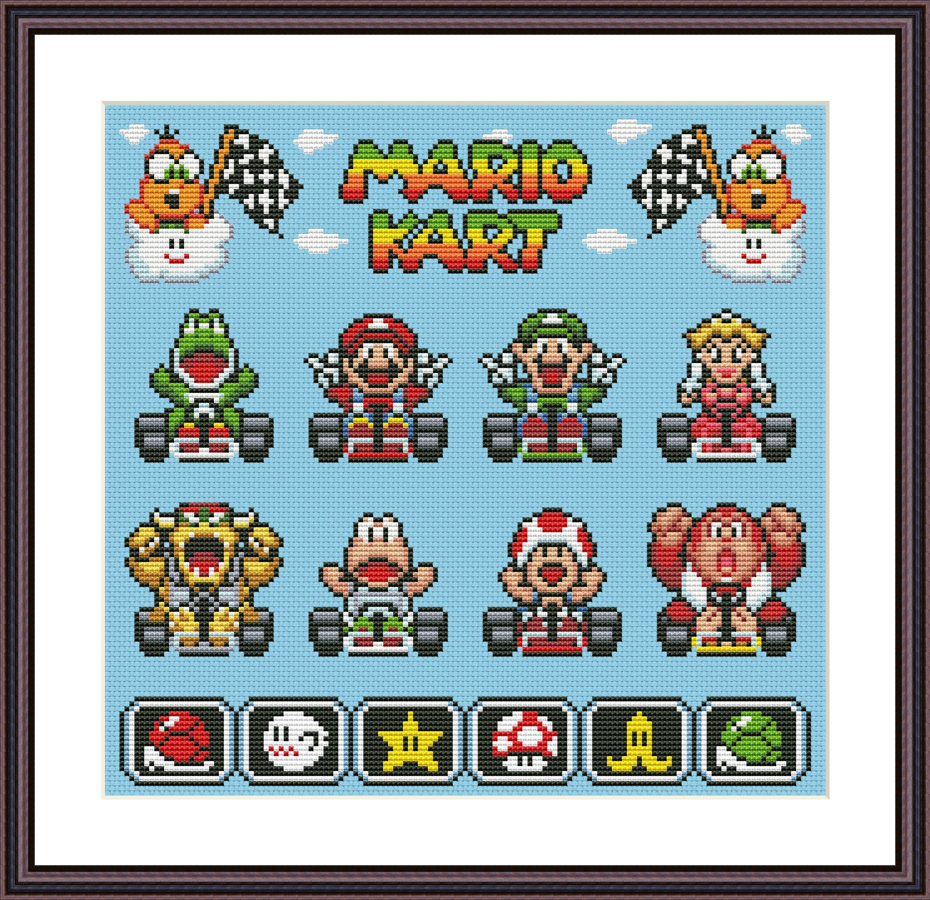 Super Mario Kart Cross Stitch Pattern PDF Instant Download Video Game ...